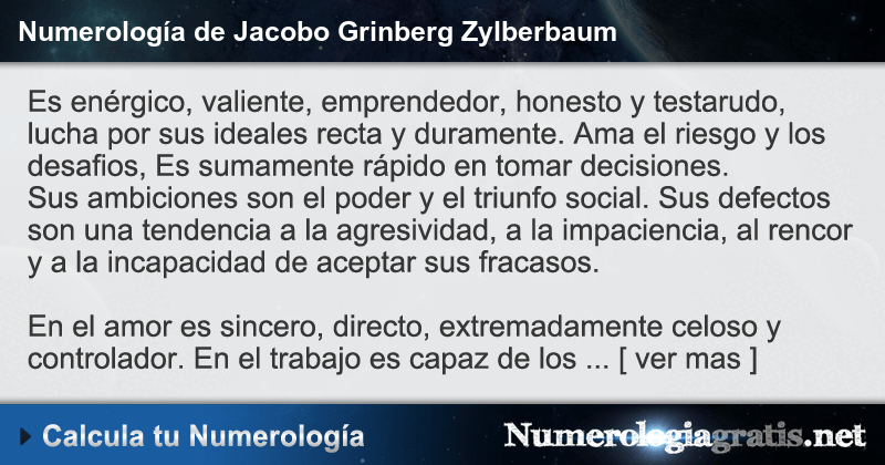 Numerología de Jacobo Grinberg Zylberbaum. Numerología de Jacobo Grinberg Zylberbaum.